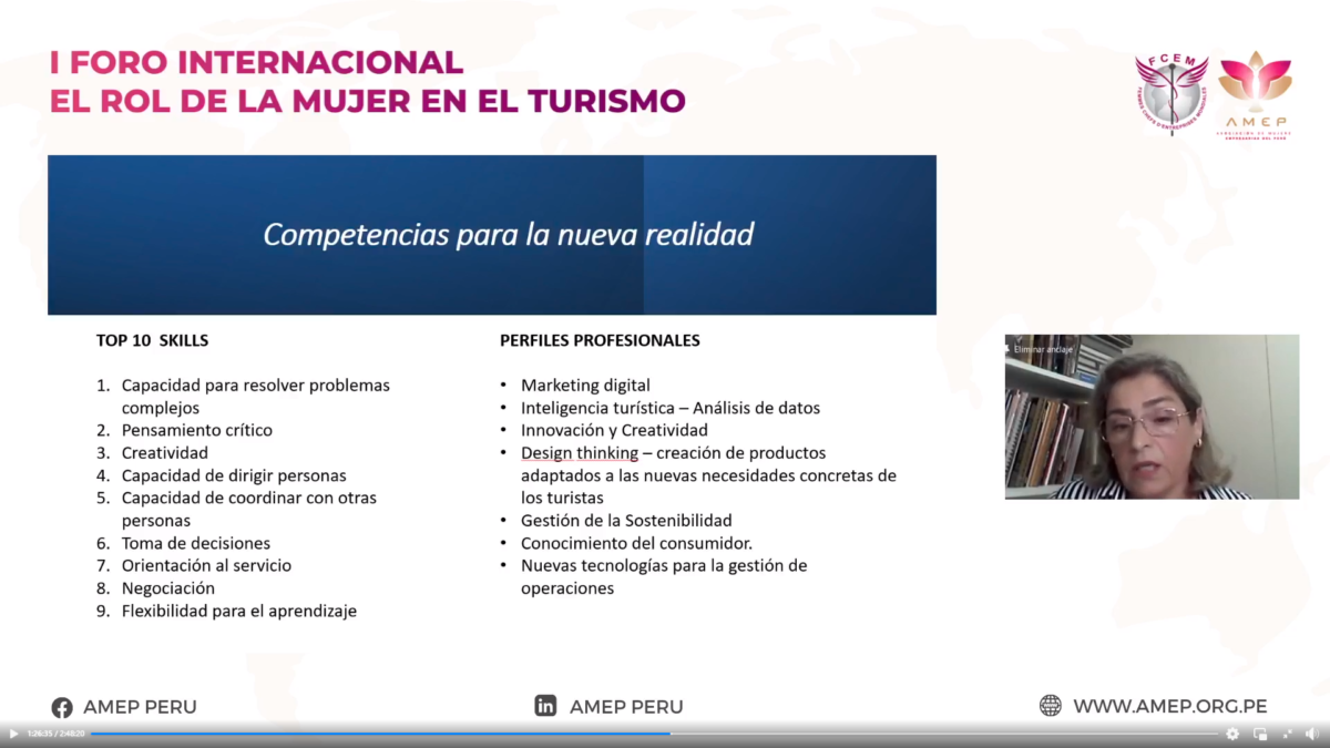 1ER FORO INTERNACIONAL: EL ROL DE LA MUJER EN EL TURISMO - AMEP
